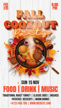 Black Illustrative Fall Bbq Party Instagram Story Template | PosterMyWall
