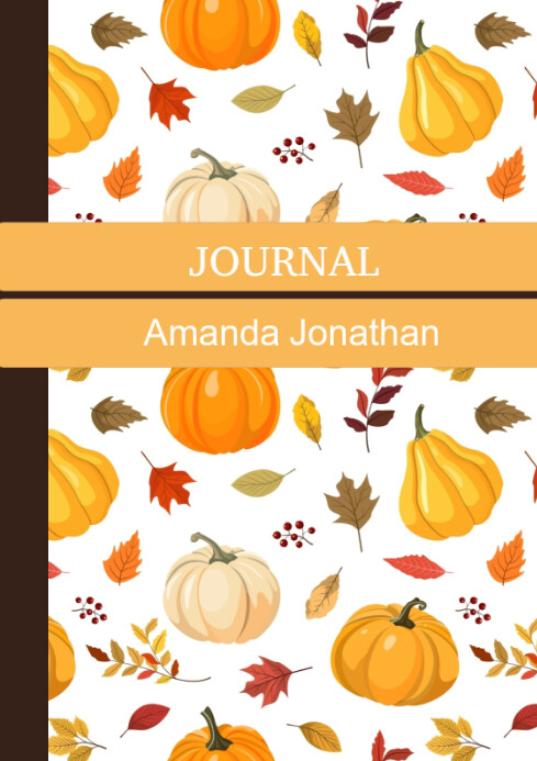 Plantilla de Illustrative Fall Pumpkin Journal Notebook Cover Template ...