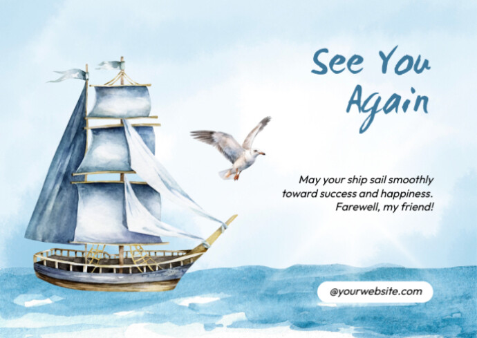 Illustrative Farewell Card Postcard Template | PosterMyWall