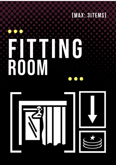 Illustrative Fitting Room Sign A4 Template | PosterMyWall