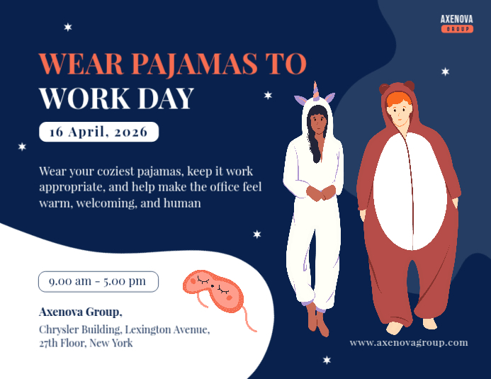 Illustrative Flyer Wear Pajamas To Work Template | PosterMyWall