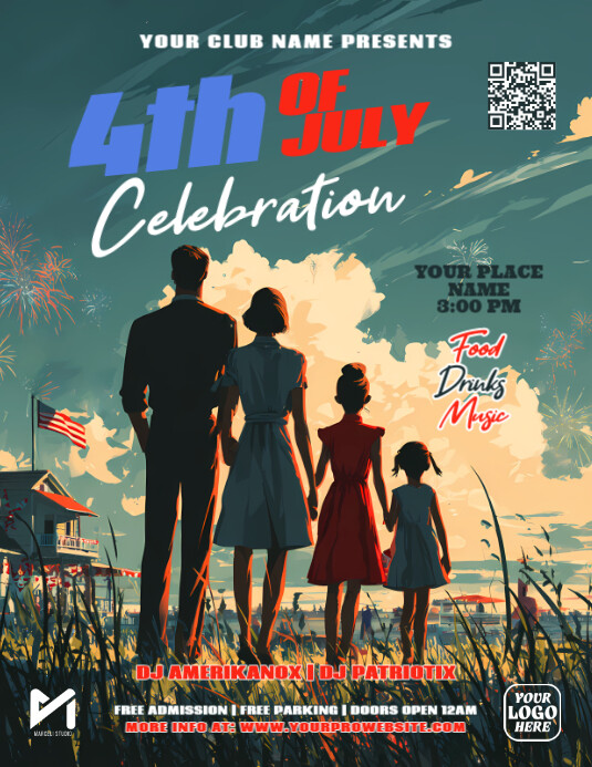 Illustrative Fourth Of July Celebration Flyer (us Letter) Template ...