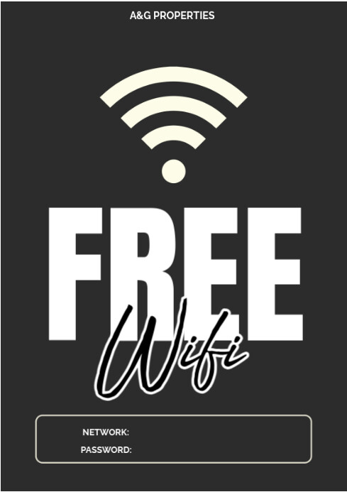 Illustrative Free Wifi A4 Template | PosterMyWall