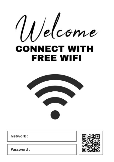 Illustrative Free Wifi A4 Template | PosterMyWall