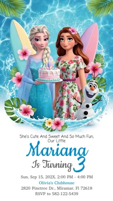 Illustrative Frozen Birthday Invitation Instagram Story Template ...