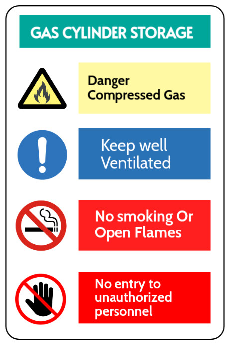Illustrative Gas Cylinder Storage Poster Template | PosterMyWall