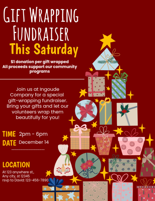 Illustrative Gift Wrapping Christmas Flyer (us Letter) Template ...