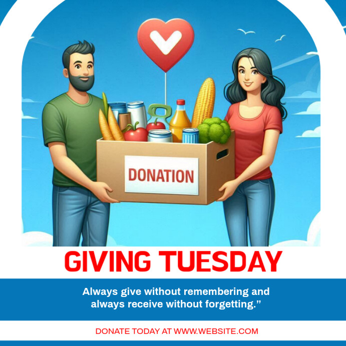 Illustrative Giving Tuesday Template Instagram Post | PosterMyWall
