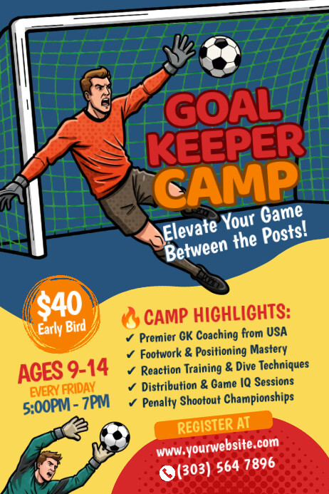 Plantilla de Illustrative Goalkeeper Poster | PosterMyWall