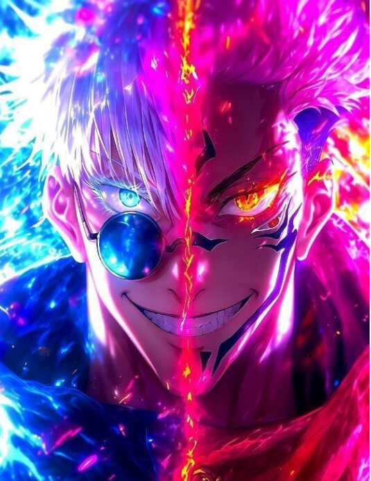 Illustrative Gojo/sukuna Wallpaper Flyer (us Letter) Templat | PosterMyWall