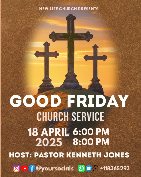 Copy of Illustrative Good Friday Church Service Event Prayer Service ...