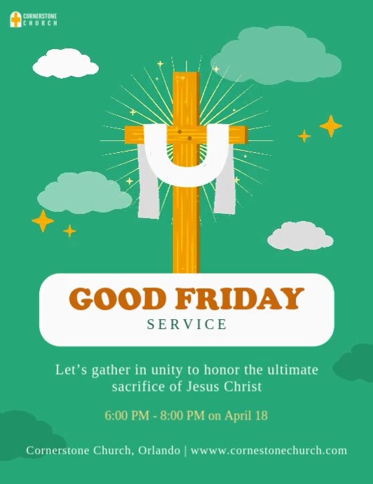 Illustrative Good Friday Flyer Template | PosterMyWall