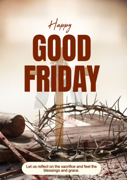 Illustrative Good Friday Poster Template | PosterMyWall