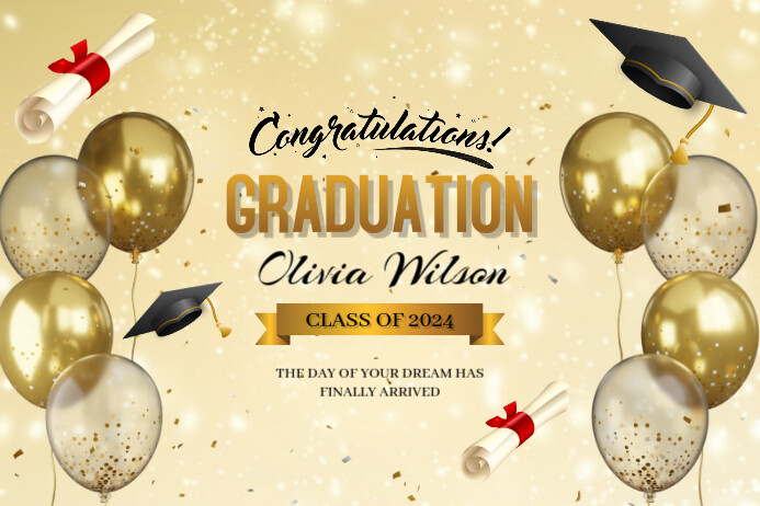 Copy of Illustrative Graduation Party Yard Sign Poster | PosterMyWall