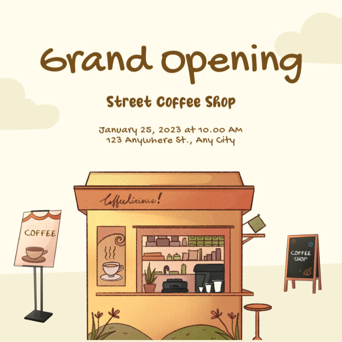 Illustrative Grand Opening Instagram Post Template | PosterMyWall