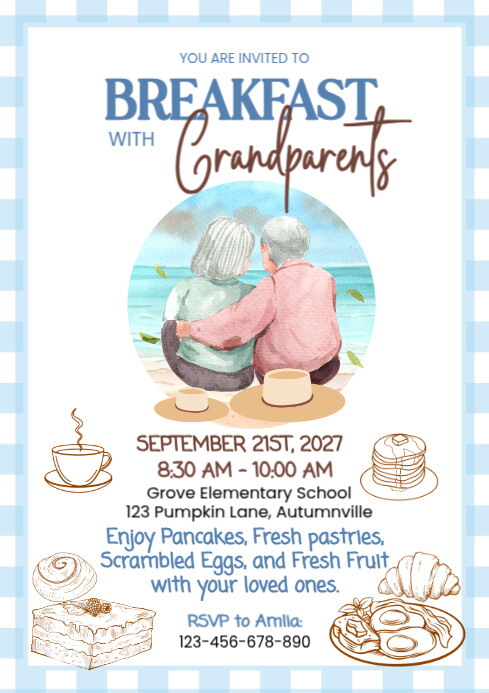 Illustrative Grandparent Day Flyer A4 Template | PosterMyWall