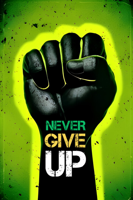 Illustrative Green Background Typography Inspirational Quote Poster ...