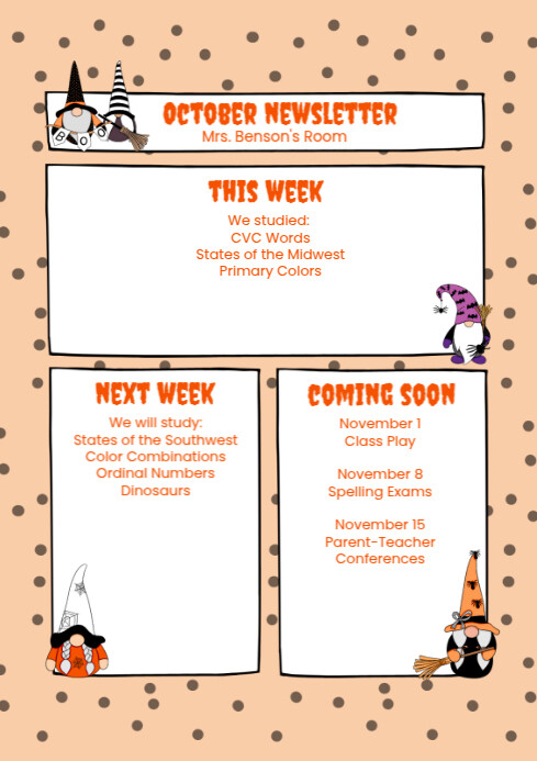 Copy of Illustrative Halloween Newsletter A4 | PosterMyWall