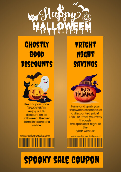 Plantilla de Illustrative Halloween Sale Coupon A4 | PosterMyWall