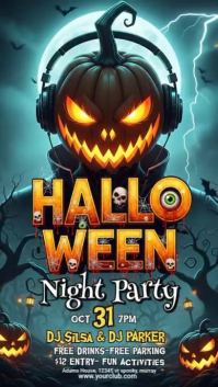 Illustrative Halloween Scary Night Instagram Story Template | PosterMyWall