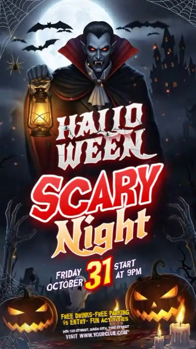 Copy of Illustrative Halloween Scary Night Instagram Story | PosterMyWall