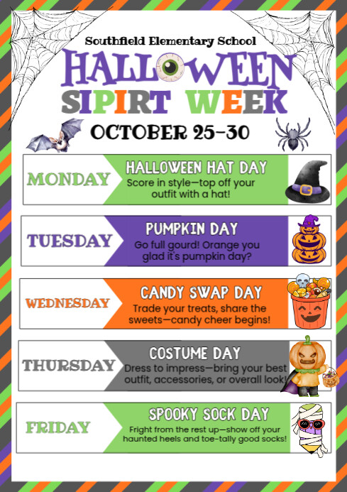 Illustrative Halloween School Spirit Week A4 Template | PosterMyWall