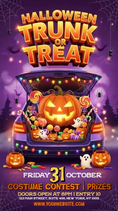 Illustrative Halloween Trunk Or Treat Instagram Story Template ...