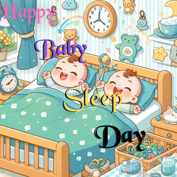 Illustrative Happy Baby Sleep Day Instagram Post Template | PosterMyWall