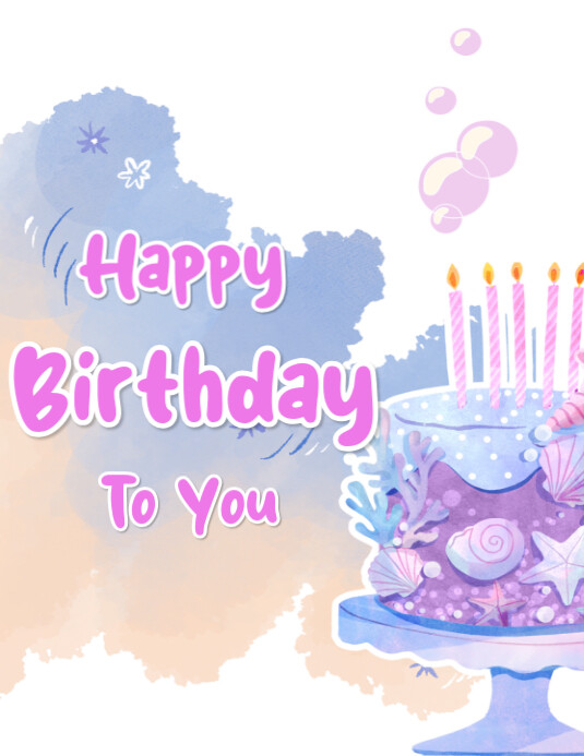 Illustrative Happy Birthday Flyer 2025 Template | PosterMyWall