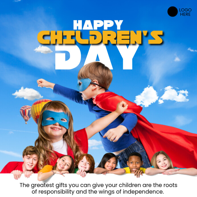 Copy of Illustrative Happy Children's Dau Instagram Post | PosterMyWall
