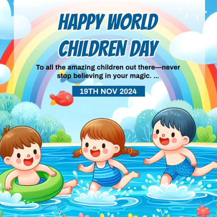 Plantilla de Illustrative Happy Children Day Template Design Instagram ...