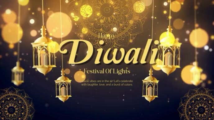 Illustrative Happy Diwali Digital Display (16:9) Template | PosterMyWall