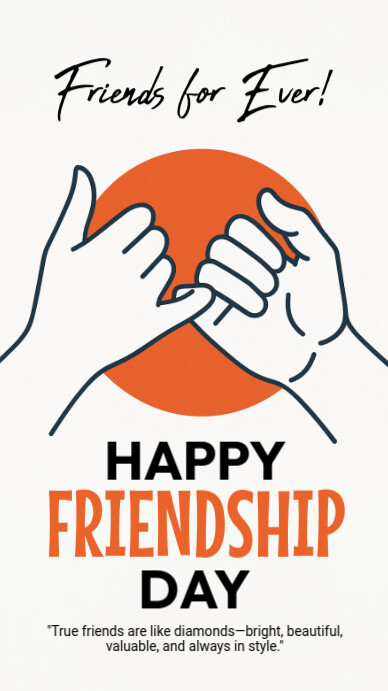 Illustrative Happy Friendship Day Instagram Story Template | PosterMyWall