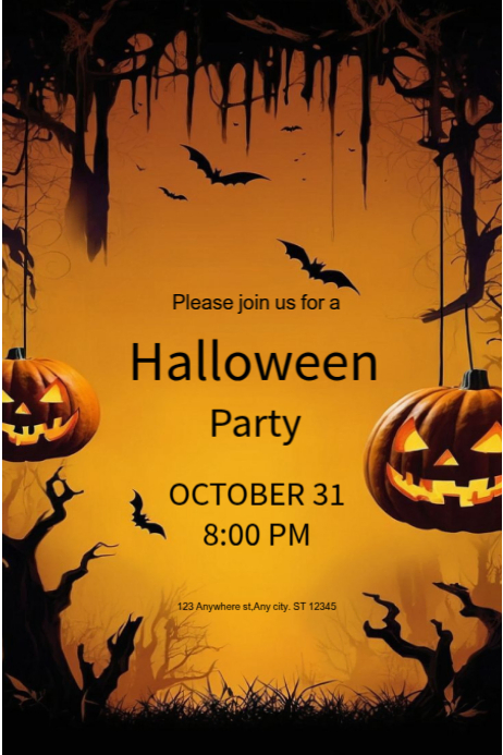 Illustrative Happy Halloween 2025 Poster Poster Template | PosterMyWall