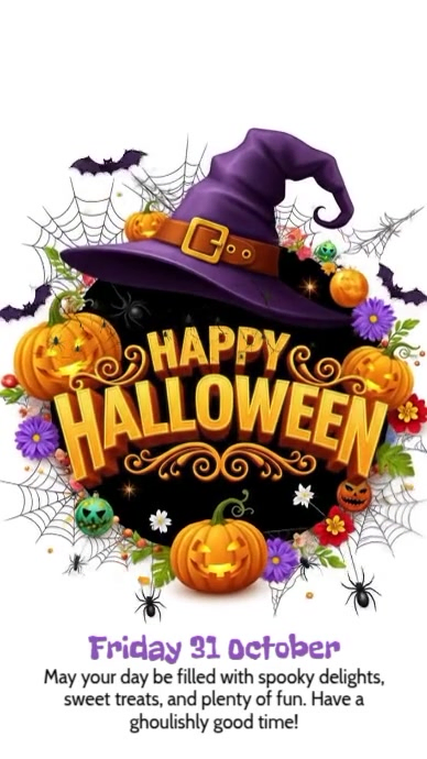 Copia di Illustrative Happy Halloween Day Digital Display (9:16 ...