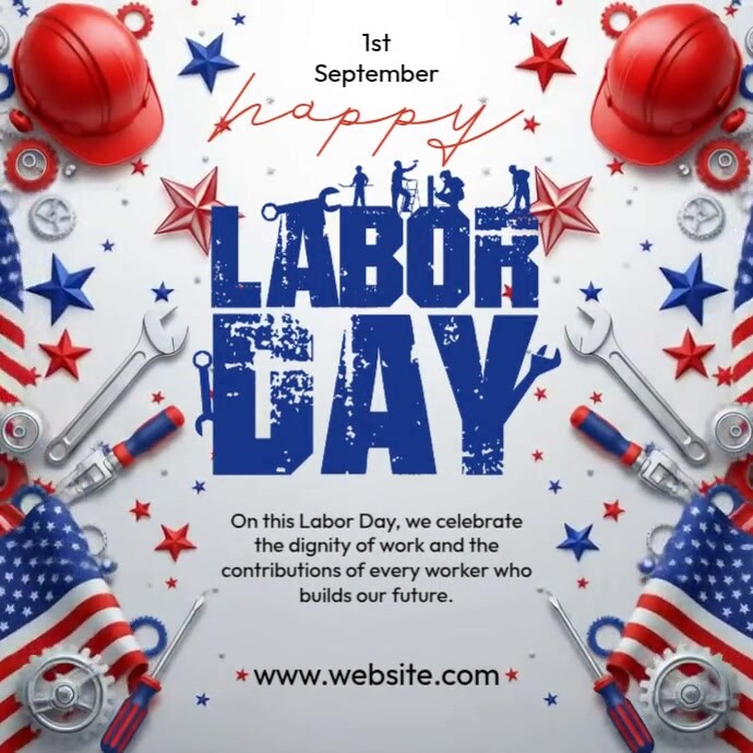 Copy of Illustrative Happy Labor Day Instagram Post | PosterMyWall