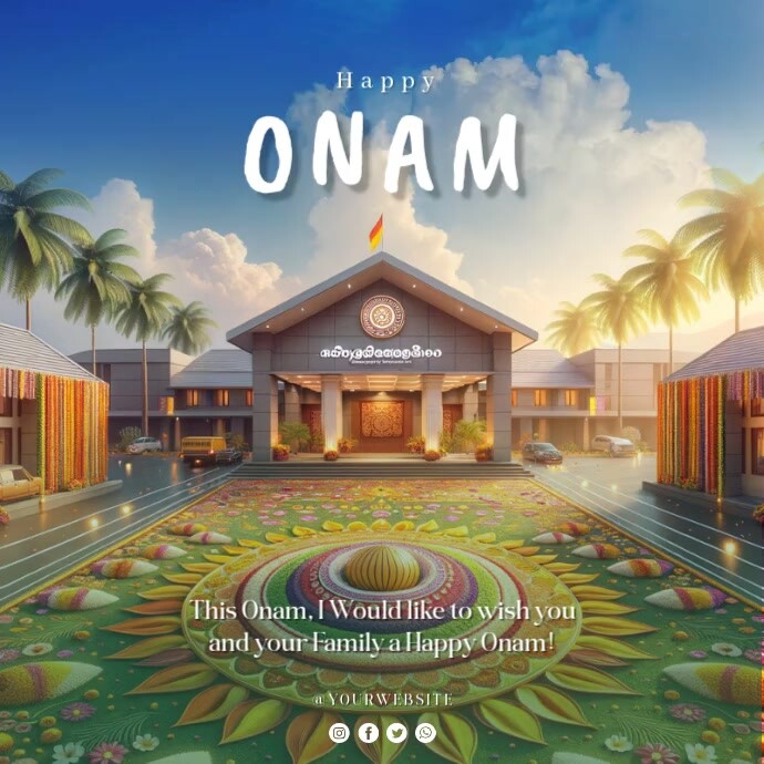 Illustrative Happy Onam Square (1:1) Template | PosterMyWall