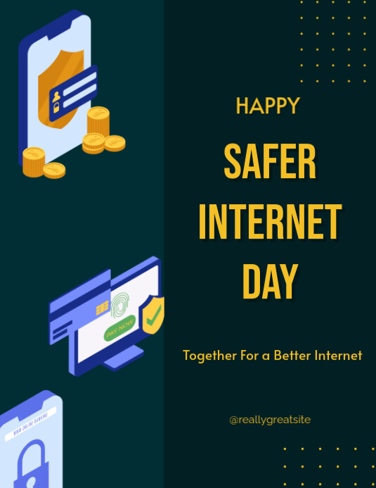 Copy of Illustrative Happy Safer Internet Day Flyer | PosterMyWall