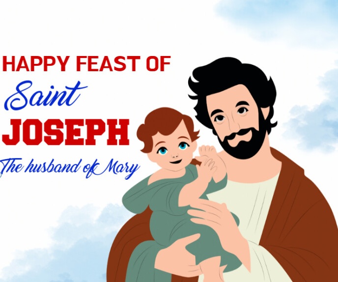 Illustrative Happy Saint Joseph Day Flyer Large Rectangle Template ...