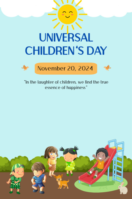 Illustrative Happy Universal Childrens Day Poster Templat | PosterMyWall