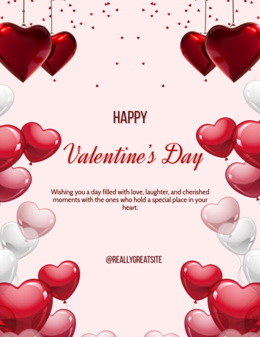 Illustrative Happy Valentines Day Flyer Template | PosterMyWall