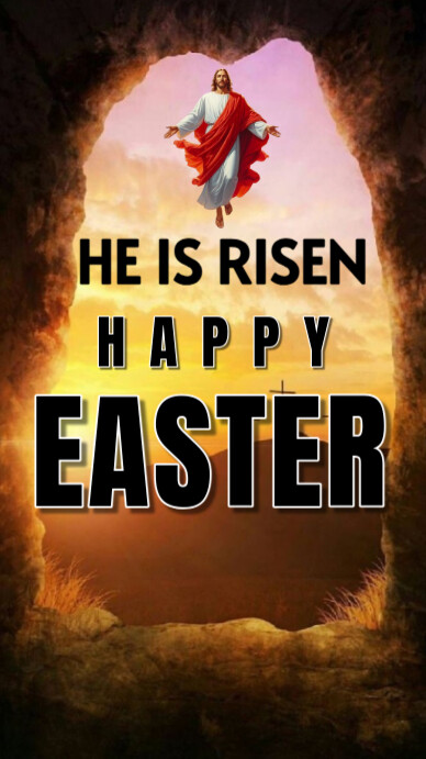 Illustrative He Is Risen – Glorious Easter Resurrection Poster For ...