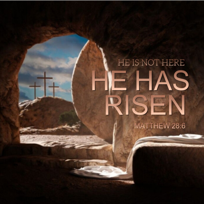 Illustrative He Is Risen/ Easter Sunday Instagram Post Template | PosterMyWall