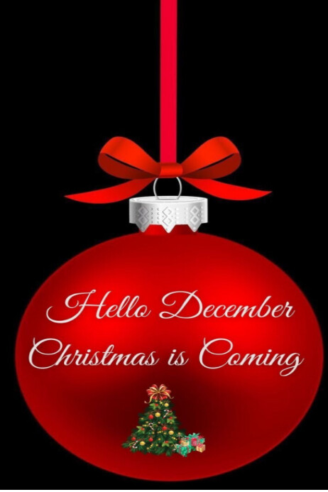 Illustrative Hello December And Christmas Template Poster | PosterMyWall