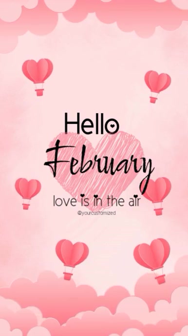 Illustrative Hello February Instagram Story Template | PosterMyWall