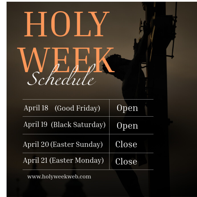 Illustrative Holy Week Schedule Instagram Post Template | PosterMyWall