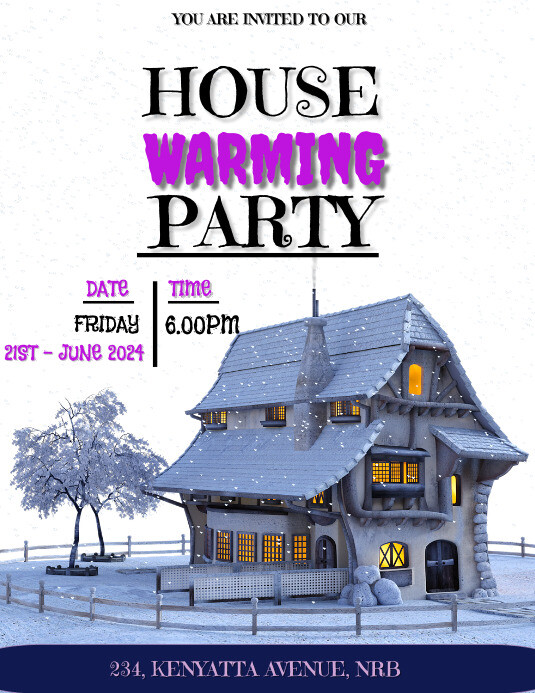 Illustrative House Warming Flyer (us Letter) Template | PosterMyWall