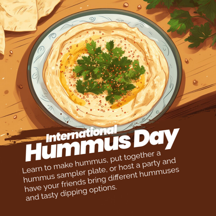 Copy of Illustrative Hummus Day Instagram Post | PosterMyWall