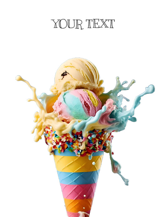 Copy of Illustrative Ice Cream Background Flyer (us Letter) | PosterMyWall