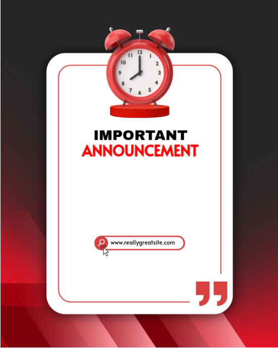 Illustrative Important Announcement Instagram Portrait Template ...